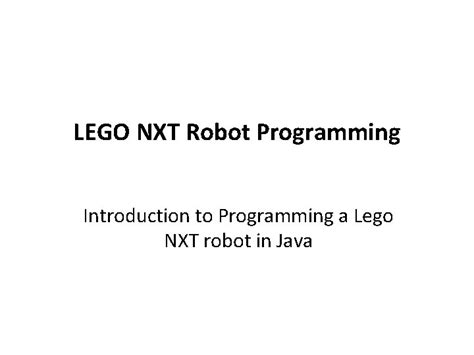 Lego Nxt Robot Programming Introduction To Programming A