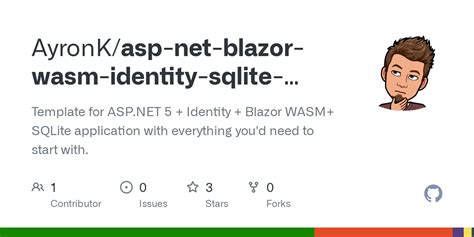 GitHub AyronK Asp Net Blazor Wasm Identity Sqlite Template Template