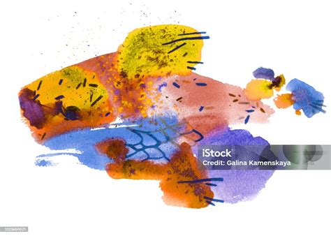 수채화 손으로 그린 브러쉬 스트로크 배경입니다 추상 적인 작품 그림입니다 현대 현대 미술 강렬하고 밝은 색상에 대한 스톡 벡터 아트 및 기타 이미지 Istock