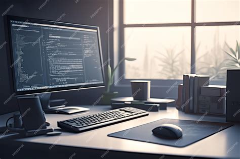 Premium Photo Modern Workspace Desktop Computer Keyboard And Mouse In Focus