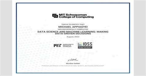 Michael Appiagyei Successfully Completed Mit Idss Dsml Intl Program Michael Appiagyei 12