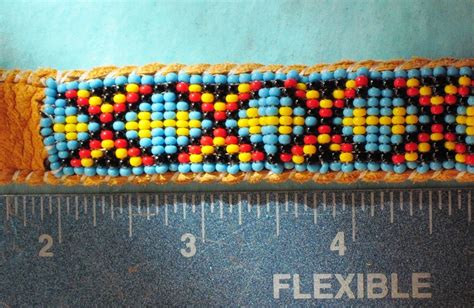 Two Directions Native American Inspired Beaded Bracelet On Deer Hide