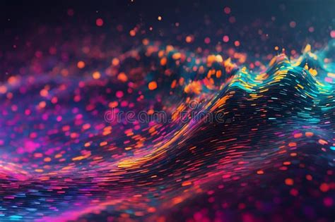 Waves Of Colorful Points Digital Data Splash Of Point Array Stock Illustration Illustration Of