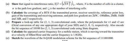 Solved A Show That Signal To Interference Ratio S1