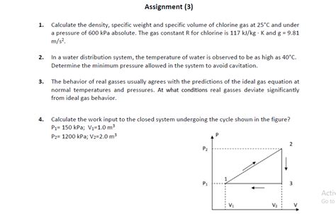 Solved Assignment Calculate The Density Specific Chegg