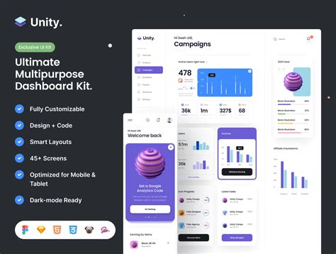 Unity Dashboard Kit Curated Ux Ui Resources Designpiq