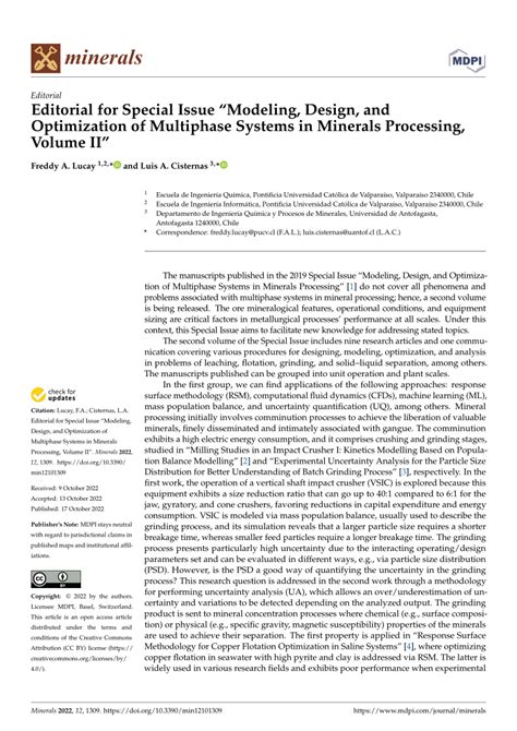Pdf Editorial For Special Issue “modeling Design And Optimization