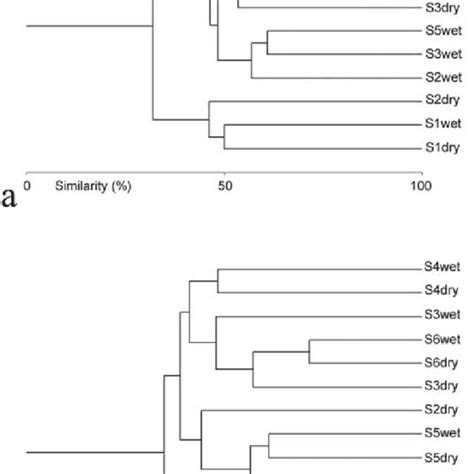 A Dendrogram Showing Species Composition Similarity Among Six Stream Download Scientific