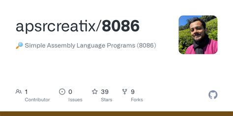 Github Apsrcreatix 8086 Simple Assembly Language Programs 8086