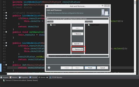 eclipse could not clean server of obsolete files null java lang