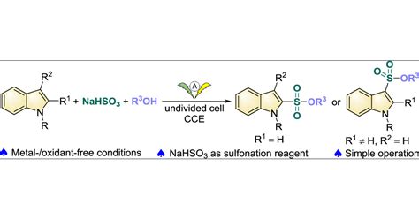Electrochemical Three Component C H Functionalization Of Indoles With Sodium Bisulfite And