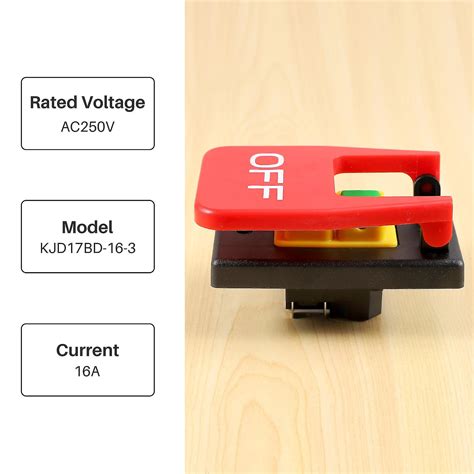 Off On Red Cover Emergency Stop Push Button Switch 16a Off Undervoltage Protection