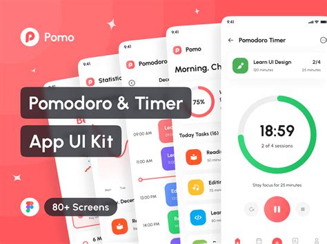 Pomo Pomodoro And Timer App Ui Kit Behance