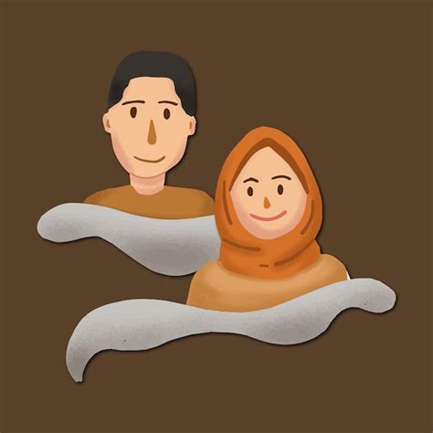 연인 커플 캐릭터 또는 아바타 일러스트 세트 프리미엄 벡터