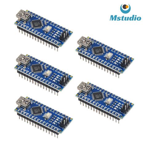 5 шт Плата Arduino Nano V3 0 Mini Usb Atmega328p Ch340 запаянная гребенка Совместимость с