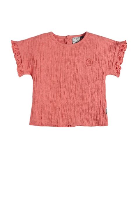 Retour X Anouk Matton T Shirt Daniella Met Ruches Donkerroze