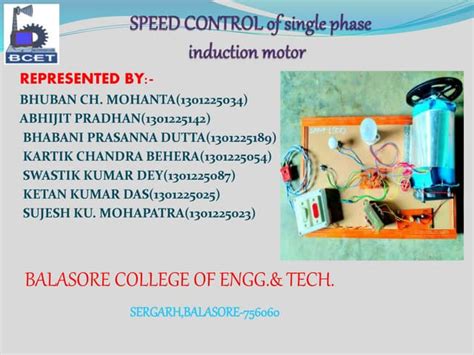 Speed Control Of Single Phase Induction Motor Pptx Radio Control
