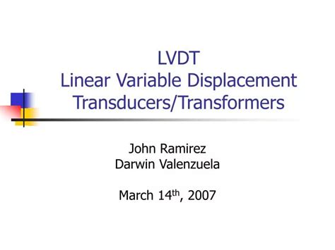 Ppt Lvdt Linear Variable Displacement Transducers Transformers Powerpoint Presentation Id