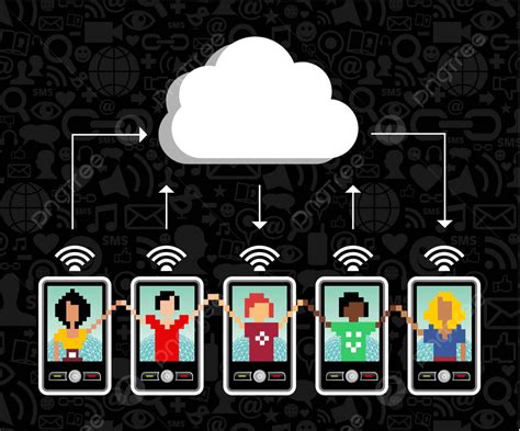 Cloud Computing Cell Phone Background Approval Teamwork Global Vector