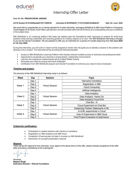 internship ai cloudcomputing skillsbuild ibm pravin jadhao