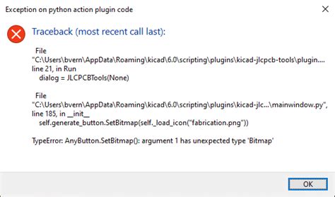 Error Unexpected Type Bitmap With KiCad Windows Bits Issue Bouni Kicad