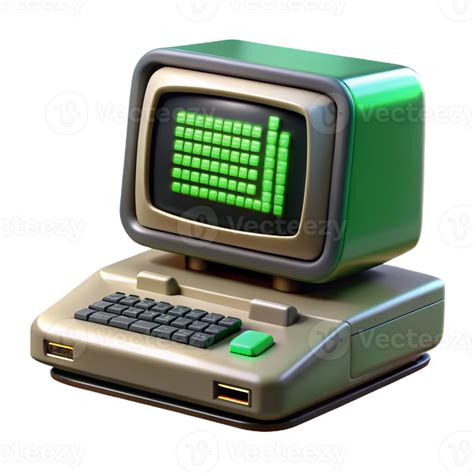 Stunning Rustic A Vintage Computer Terminal Displaying Co Professional 57893590 Png