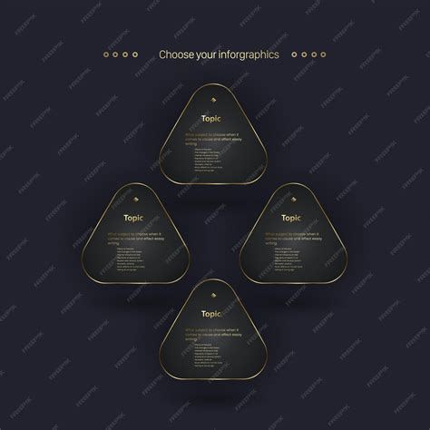 Premium Vector Triangle In Dark Premium Button Option Chart And Process Button Design And