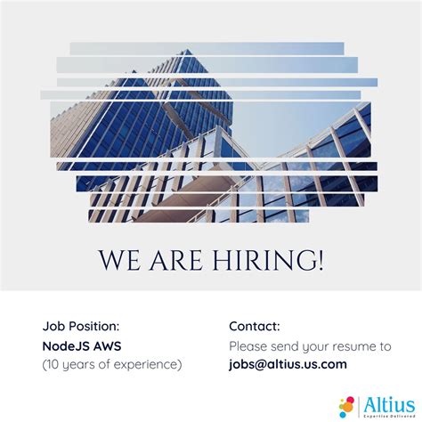 Altius Technologies Inc On Linkedin Nodejs Aws Hiring Jobopening