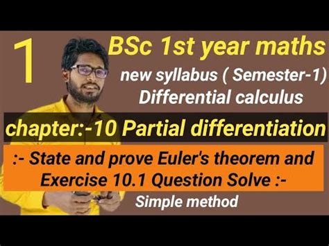 Chapter Partial Differentiation State And Prove Euler S Theorem Exercise Question