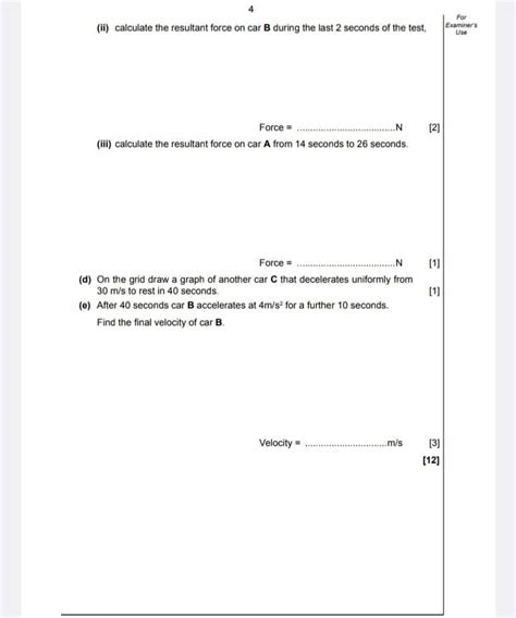 4 Ii Calculate The Resultant Force On Car B During The Last 2 Seconds O