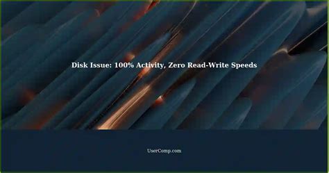possible disk issue 100 activity 0 kb s read and write speeds