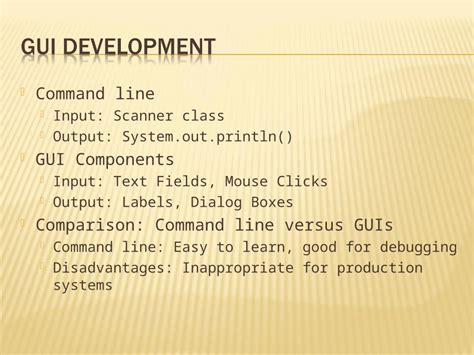 Ppt Command Line Input Scanner Class Output Systemoutprintln Gui Components Input Text