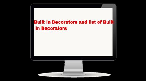 6 Python Tutorial For Beginners Built In Decorators Youtube