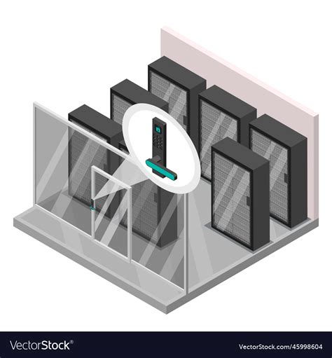 Access Control Door Composition Royalty Free Vector Image