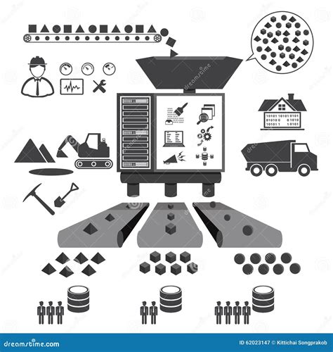 Big Data Icons Set Data Mining Concept Stock Vector Illustration Of Document Financial 62023147