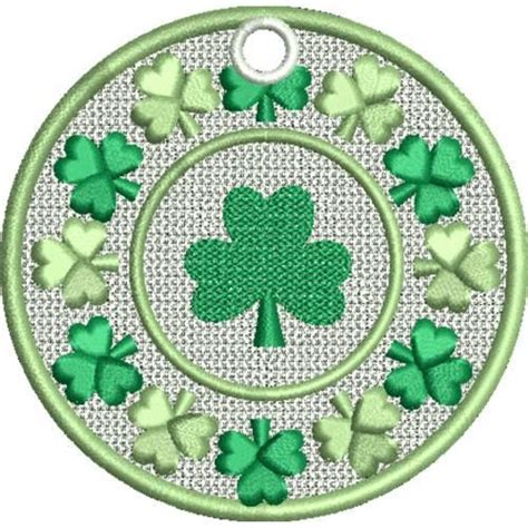 FSL Clover Ornament 3 Sizes Products SWAK Embroidery FSL Studio Fsl Clover Ornaments
