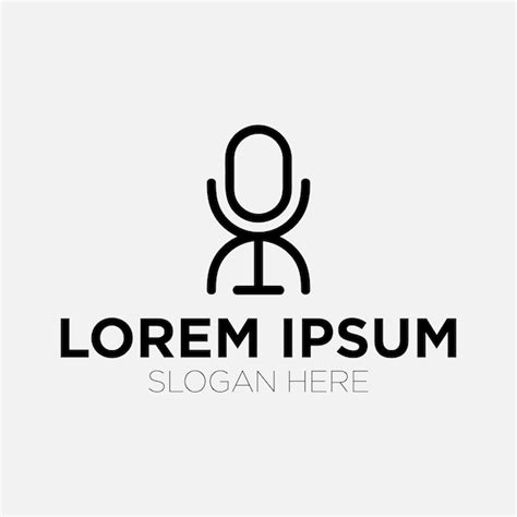 마이크 로고 벡터 일러스트 레이 션 흰색 배경에 고립 프리미엄 벡터