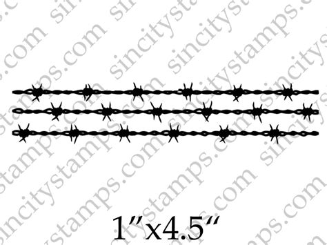 Barbed Wire Border Texture Art Rubber Stamp