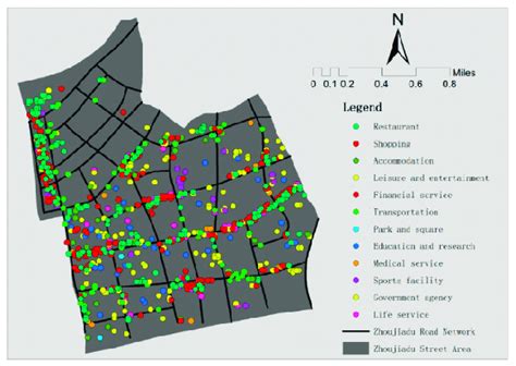 Spatial Distribution Of Points Of Interest Poi The Figure Is