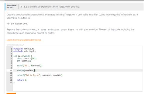 Solved 3132 Conditional Expression Print Negative Or