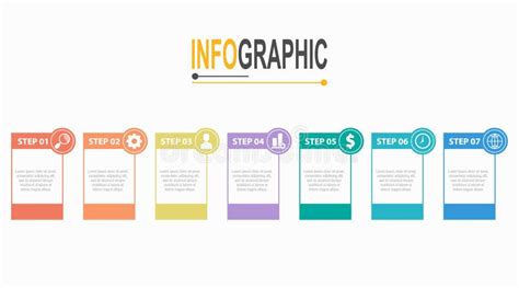 7 Steps Rectangle Infographic Template Business Data Illustration Stock Vector Illustration Of