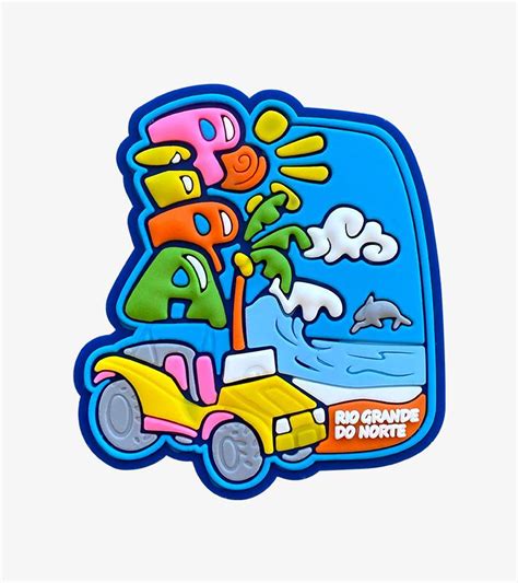 Ímã Pipa Rn Buggy Coqueiro Onda Golfinho Ímã De Geladeira Loja De Artigos Emborrachados
