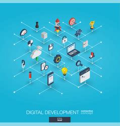 Front End Development Isometric Interface Vector Image
