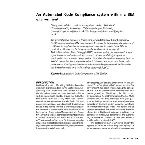 Pdf An Automated Code Compliance System Within A Bim Environment