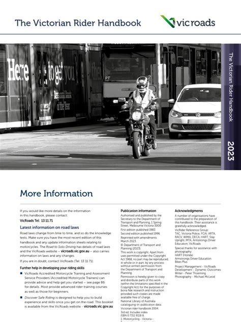 Victorian Rider Handbook Pdf Motorcycle Drivers License