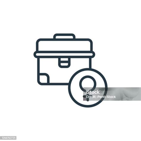 흰색 배경에서 격리된 서류 케이스 벡터 아이콘입니다 웹 사이트 디자인 및 모바일 앱 개발을 위한 개요 씬 라인 서류 가방 아이콘 얇은 줄 서류 가방 개요 아이콘 벡터