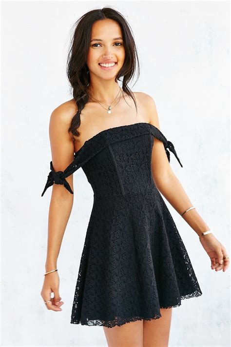 Lucca Couture Lace Off The Shoulder Mini Dress In Black Lyst
