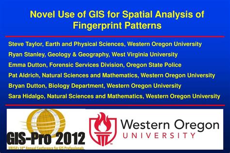 ppt novel use of gis for spatial analysis of fingerprint patterns