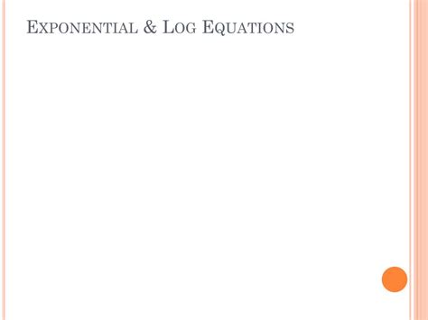 PPT Exponential And Logarithmic Equations PowerPoint Presentation Free Download ID 2704811