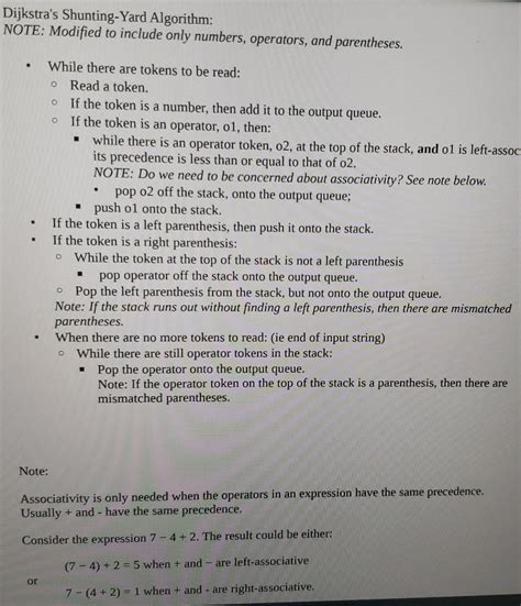 Solved Dijkstras Shunting Yard Algorithm Note Modified To